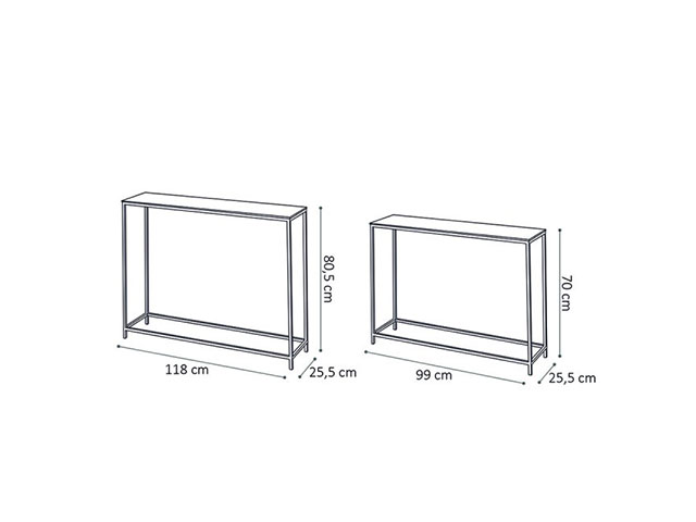 Set De 2 Console Tulsa 3919 Métal-3